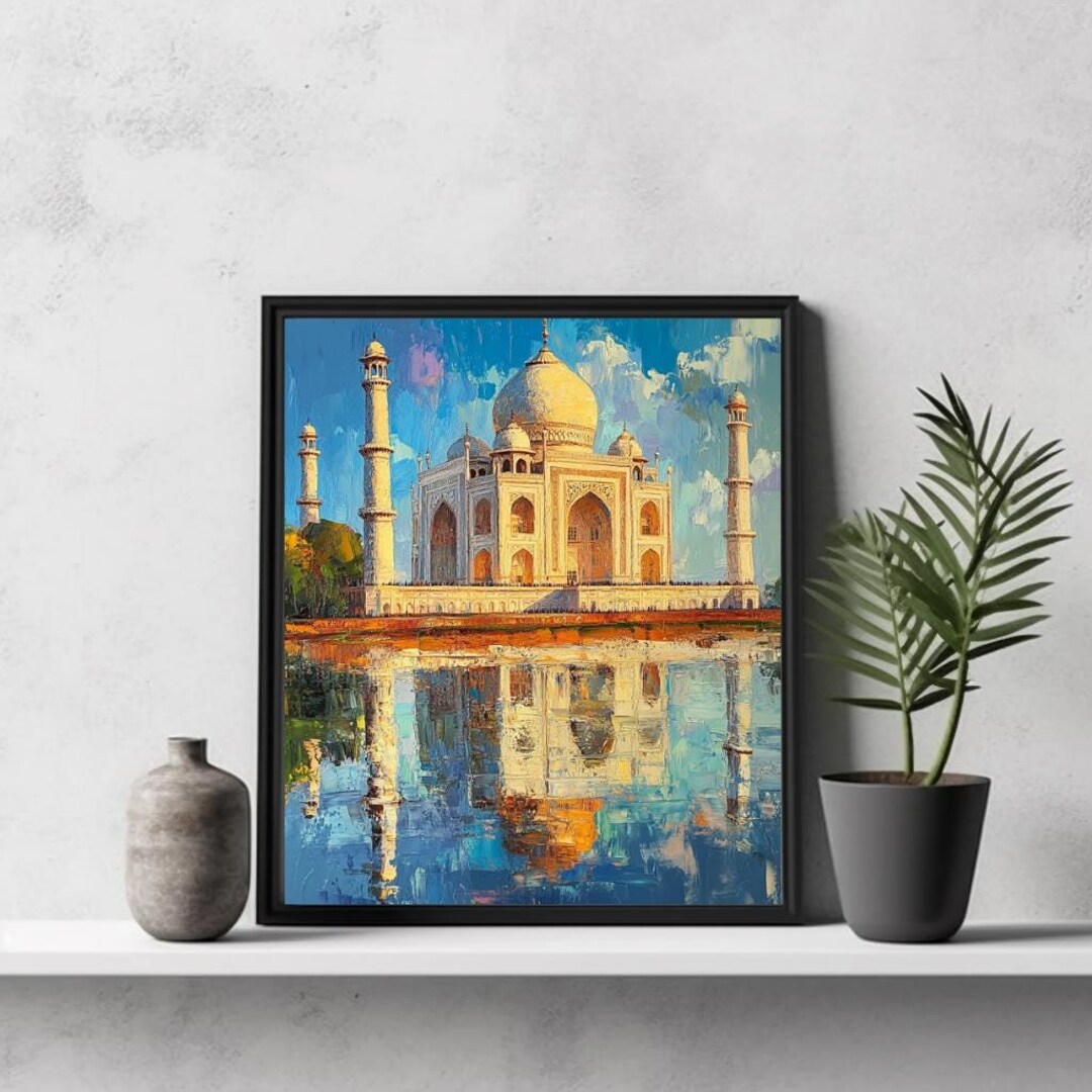 Taj Mahal Printable, Downloadable Art Print, Home Decor, Oil Painting ...