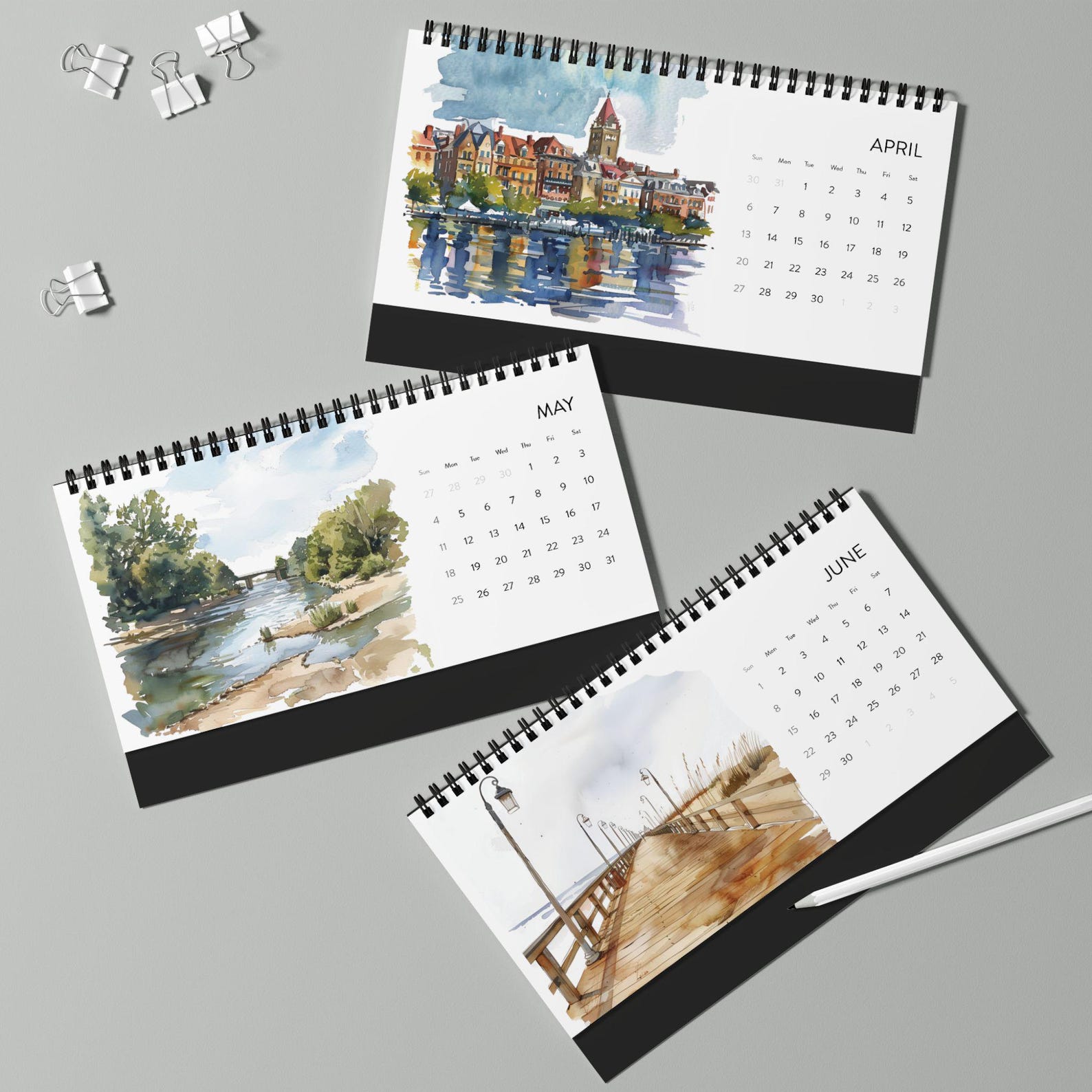 2025 Virginia Watercolor Desk Calendar - Scenic Art for Office or Home ...