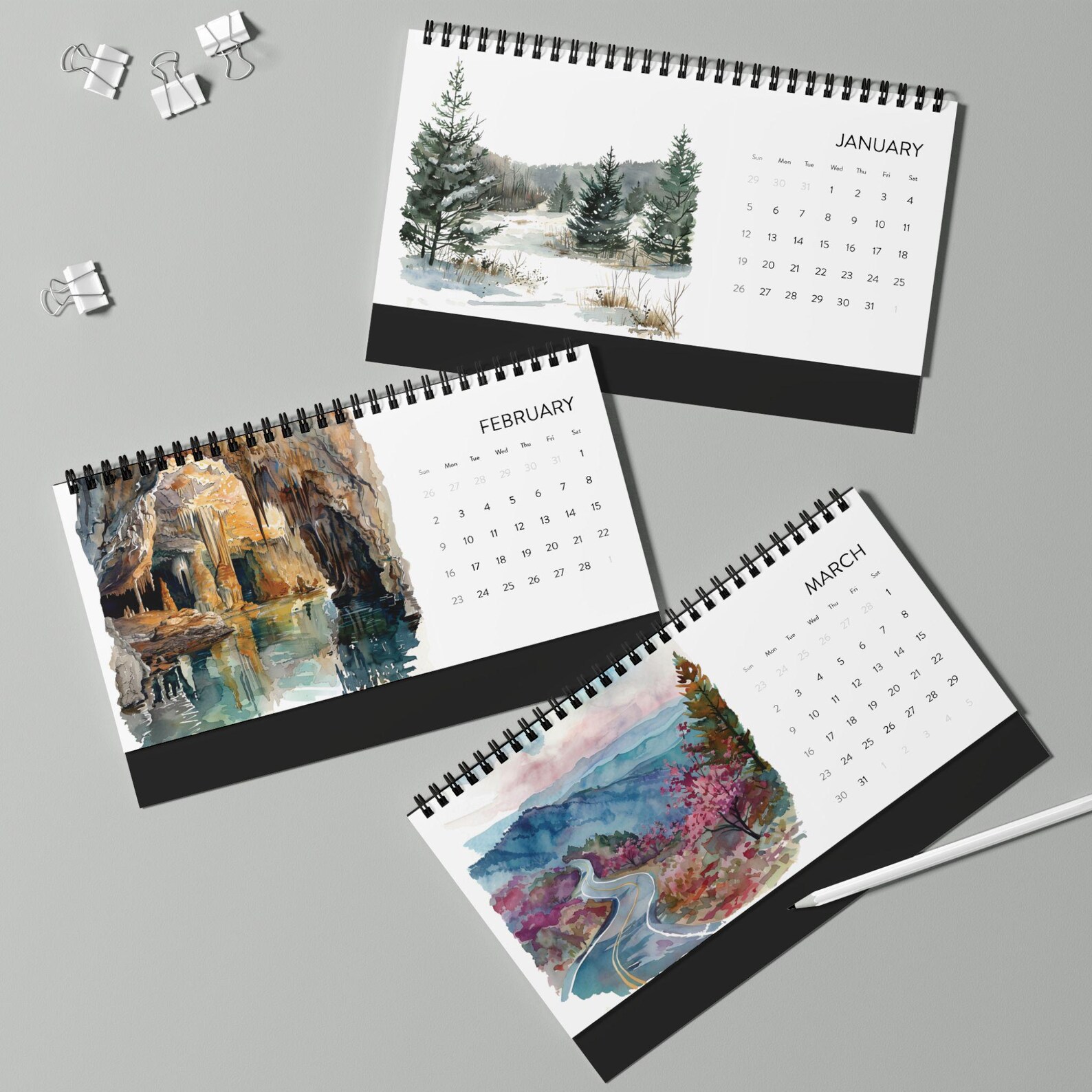 2025 Virginia Watercolor Desk Calendar - Scenic Art for Office or Home ...