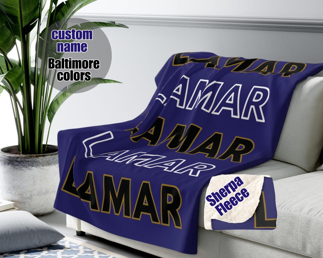 Baltimore Inspired Personalized Football Name Blanket - Custom Sherpa ...