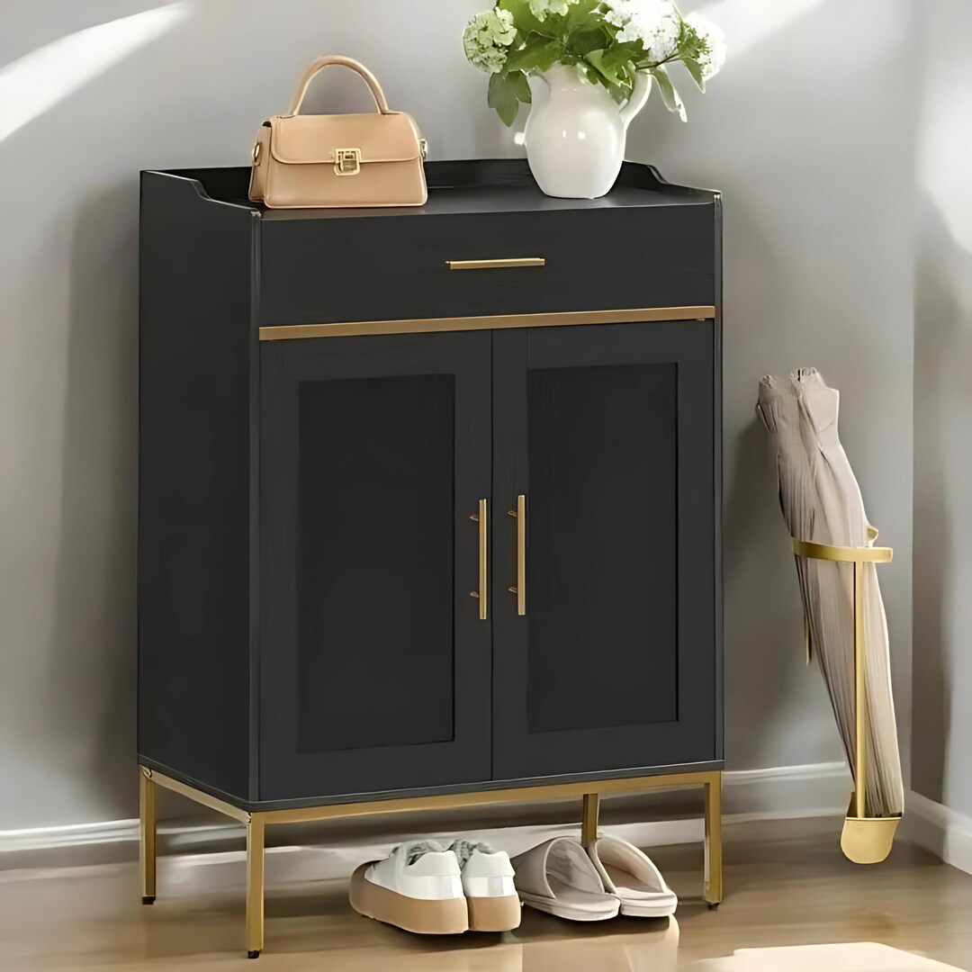 4-level Shoe Storage Cabinet With Drawer and Adjustable Shelves - Etsy