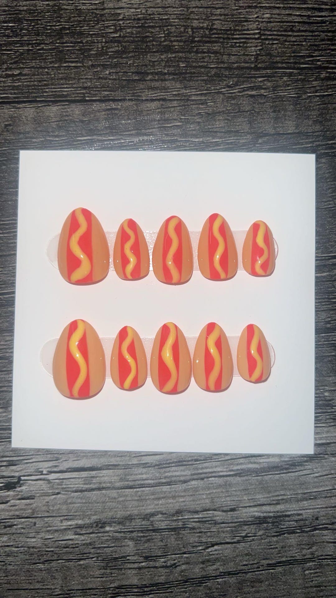 Hot Dog With Mustard Press-on Nails - Etsy