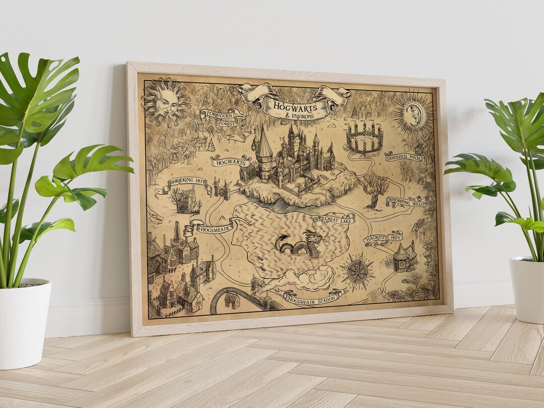 Harry's World Map Printed on Canvas Best Movies Canvas Art Medieval ...