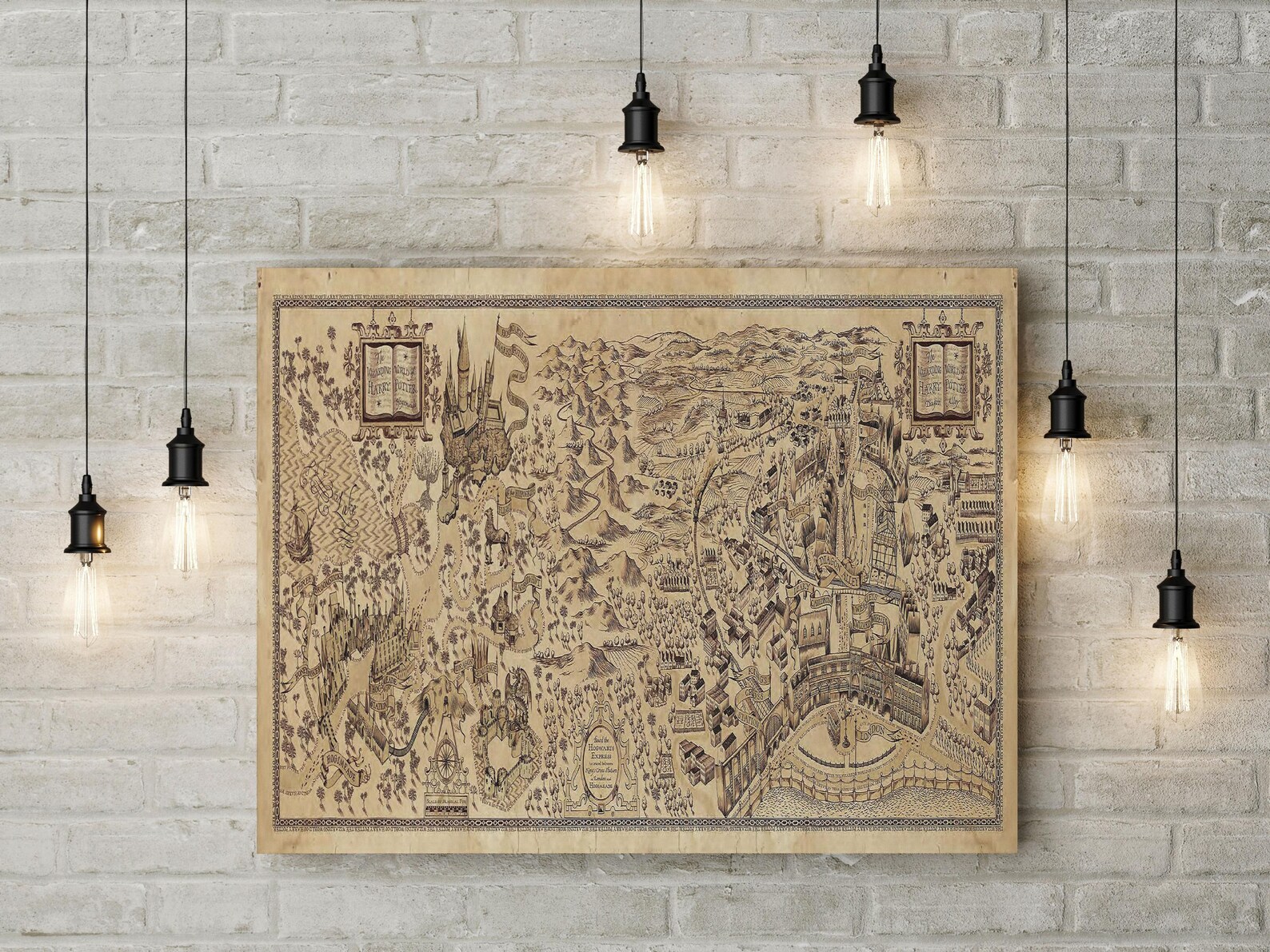 Harry's World Map Printed on Canvas Best Movies Canvas Art Medieval ...