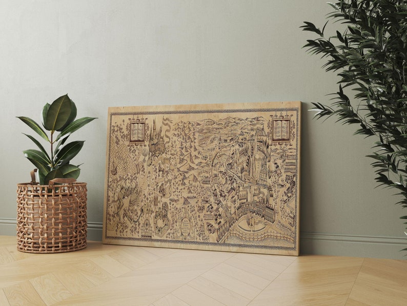 Harry's World Map Printed on Canvas Best Movies Canvas Art Medieval ...