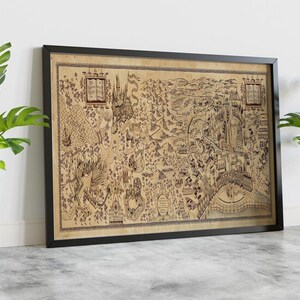 Harry's World Map Printed on Canvas Best Movies Canvas Art Medieval ...