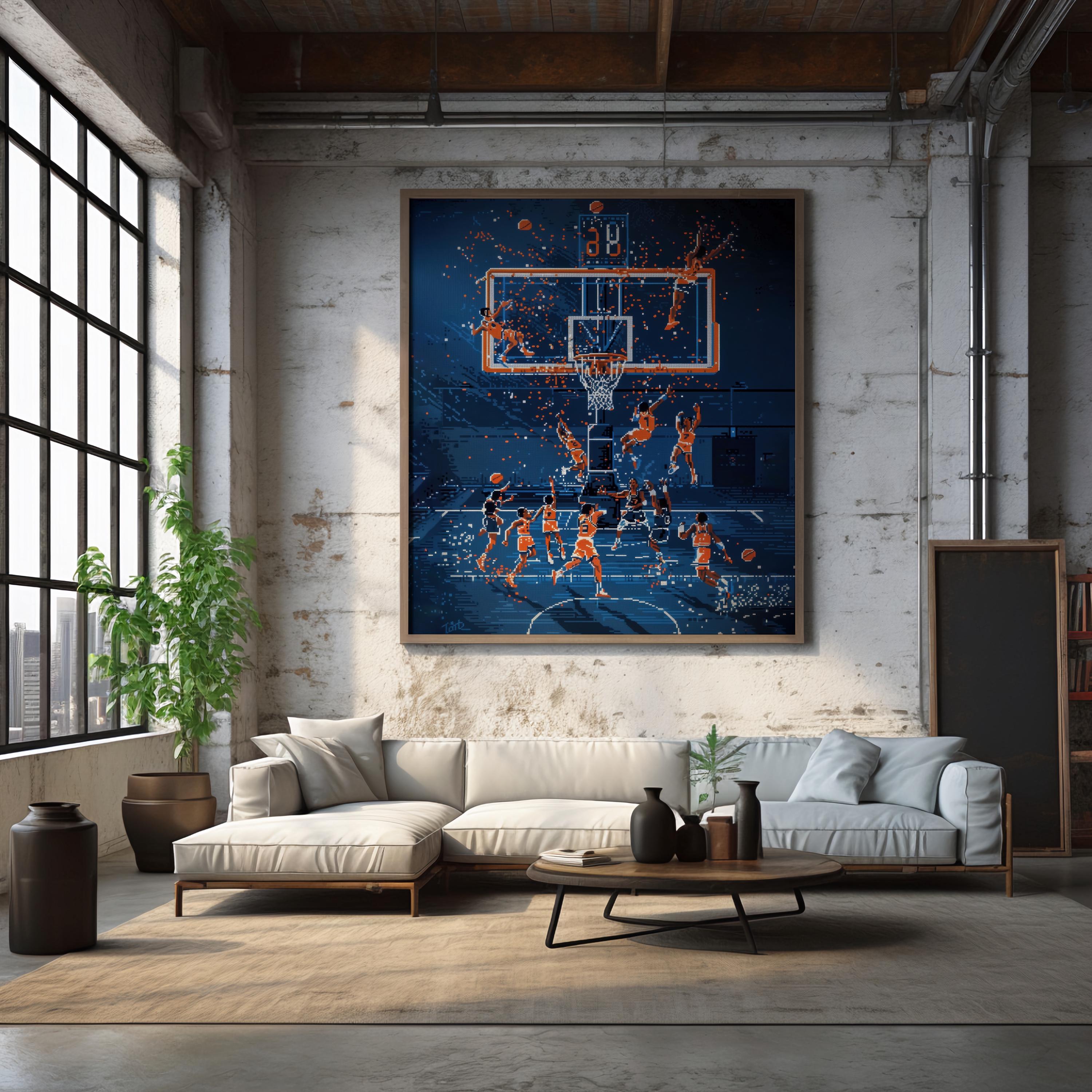 Pixel Court - Retro Basketball Pixel Art Digital Download | Vintage ...