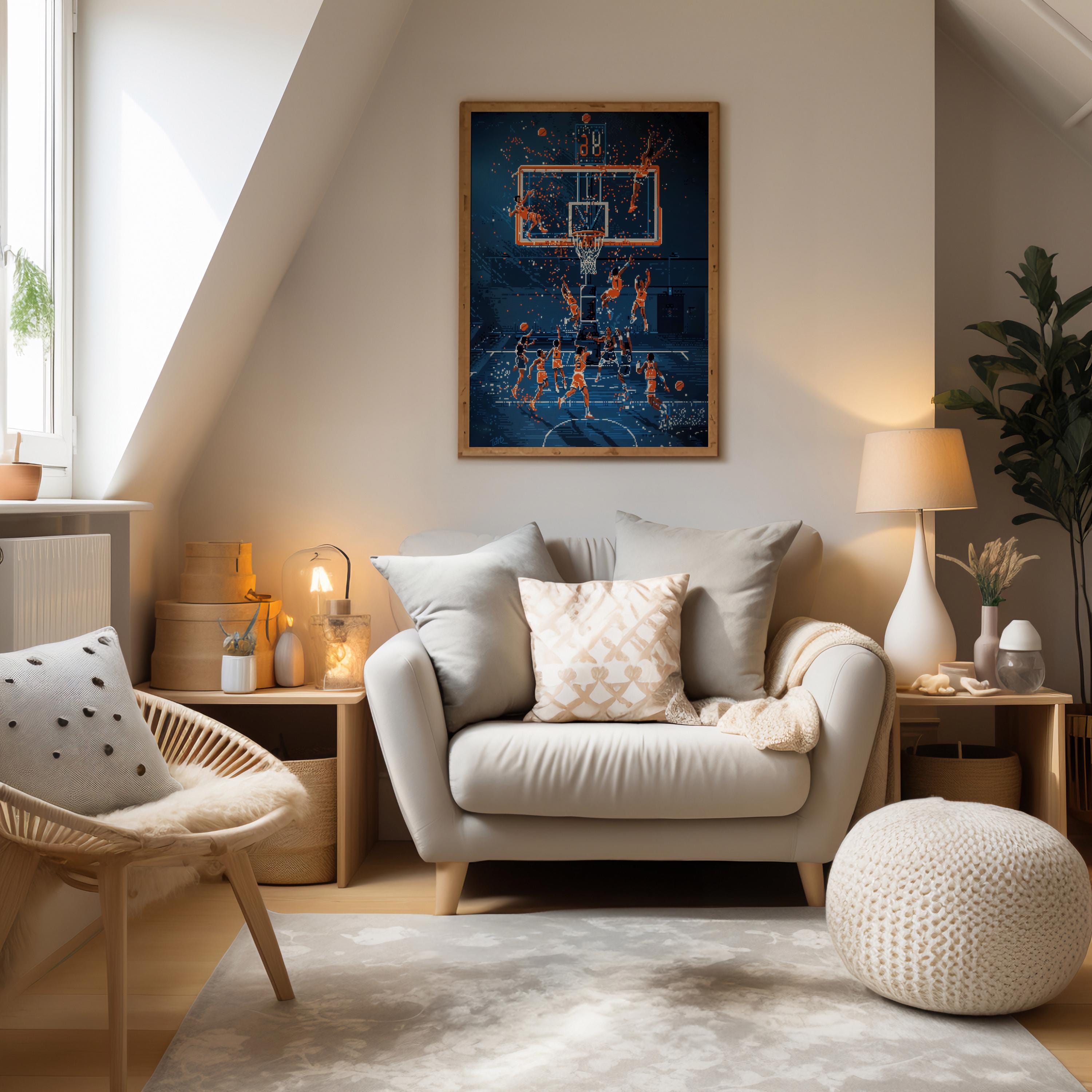 Pixel Court - Retro Basketball Pixel Art Digital Download | Vintage ...