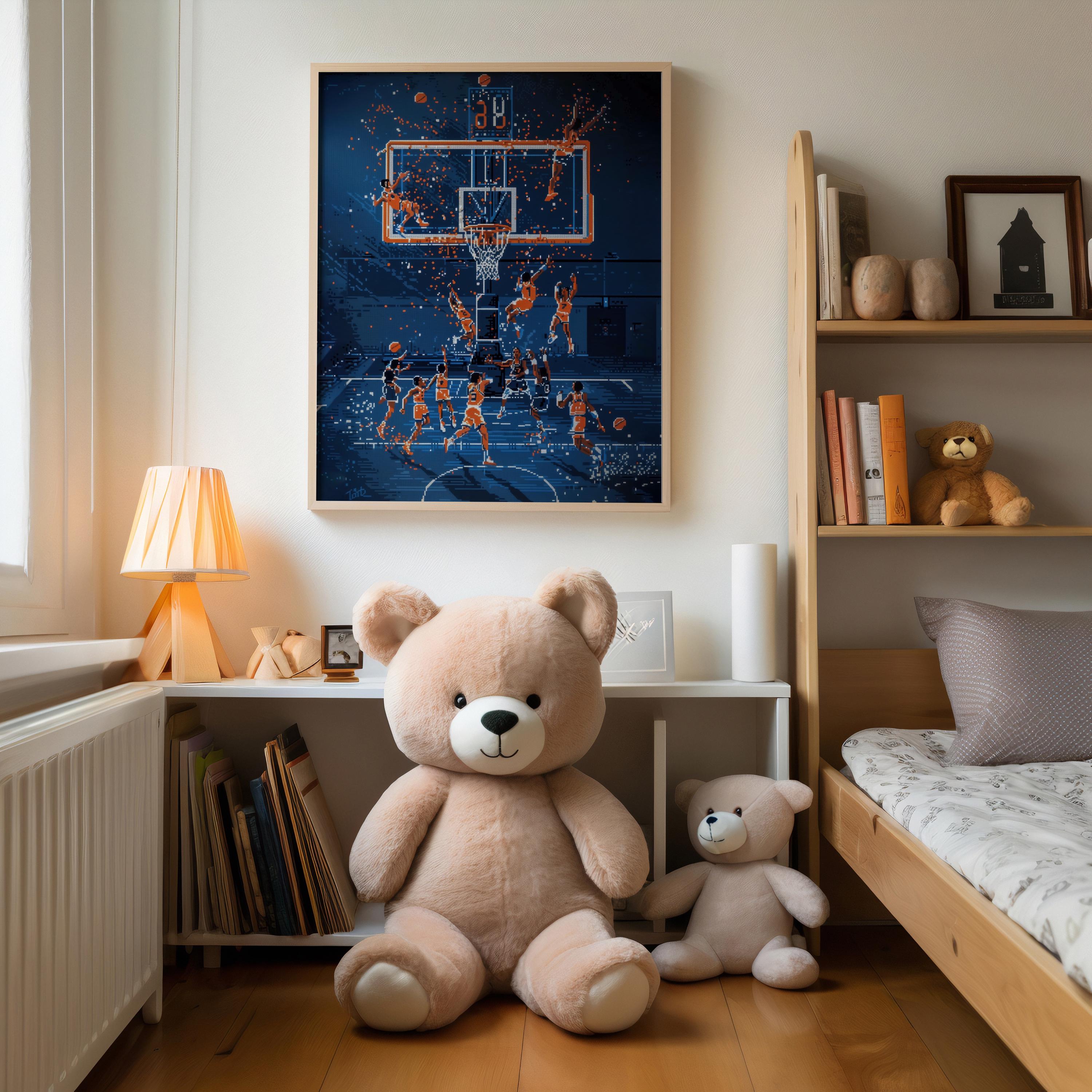 Pixel Court - Retro Basketball Pixel Art Digital Download | Vintage ...