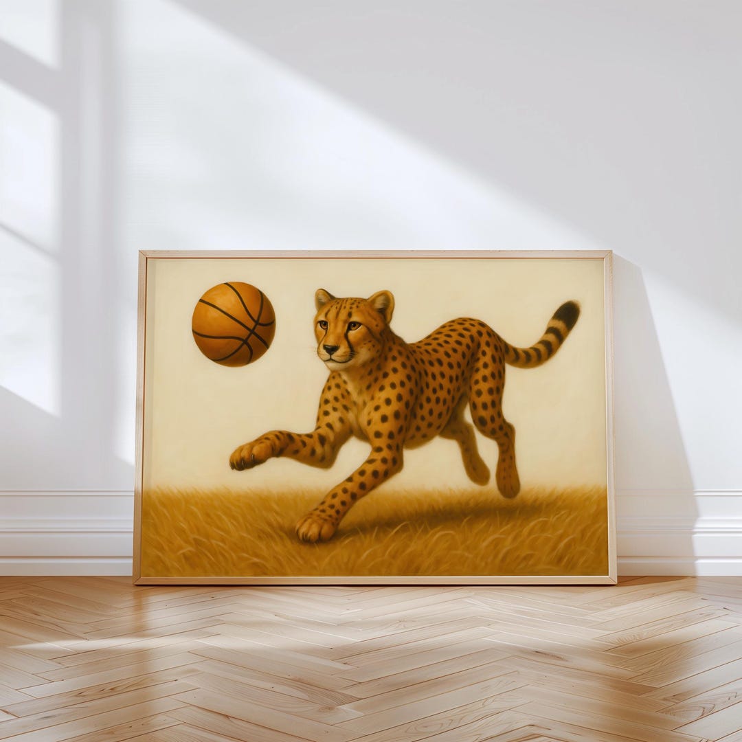 Fast Break Basketball Print | Cheetah Wall Art for Adults & Kids ...