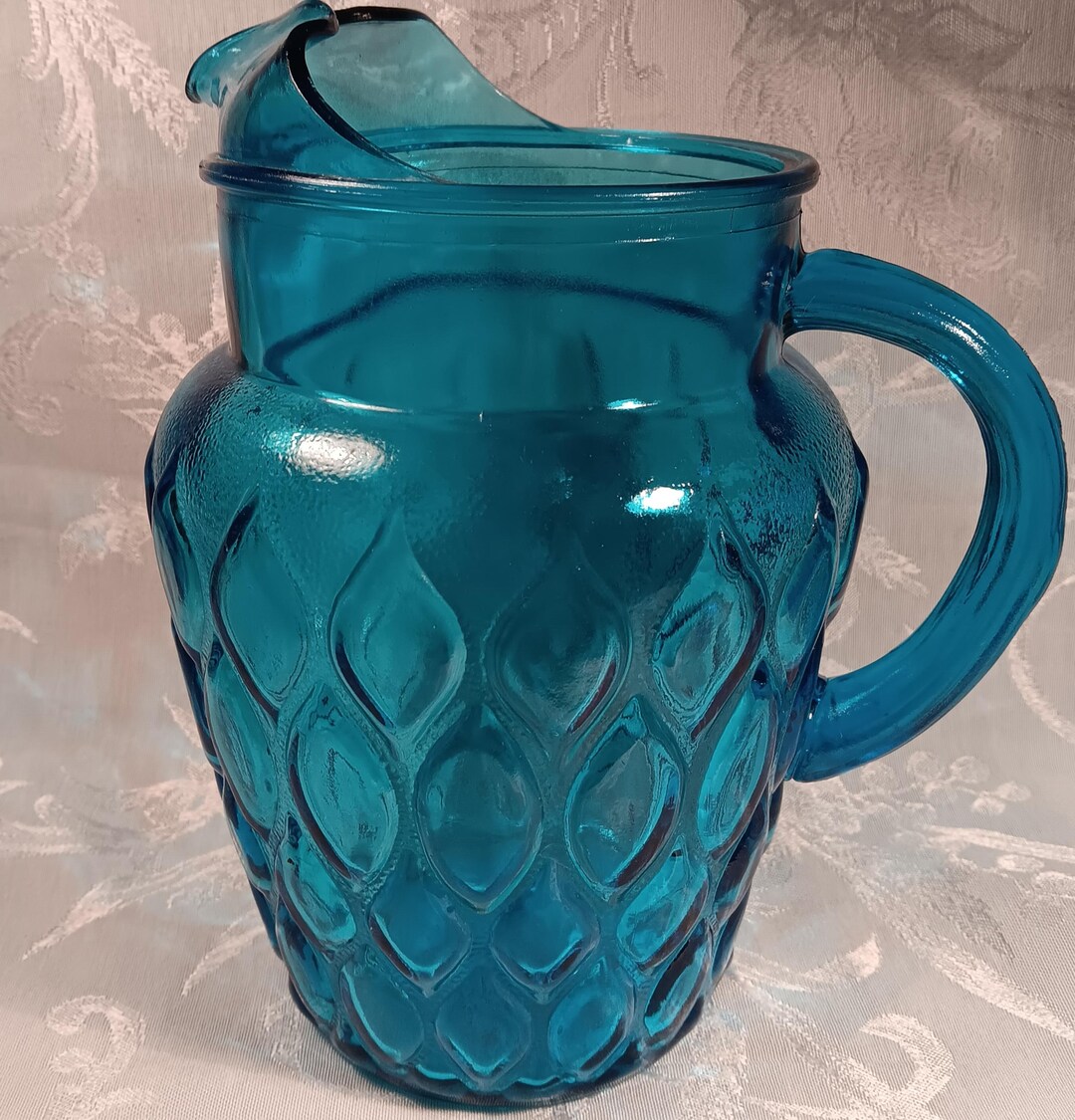 Vintage Anchor Hocking Laser Blue Pitcher - Etsy