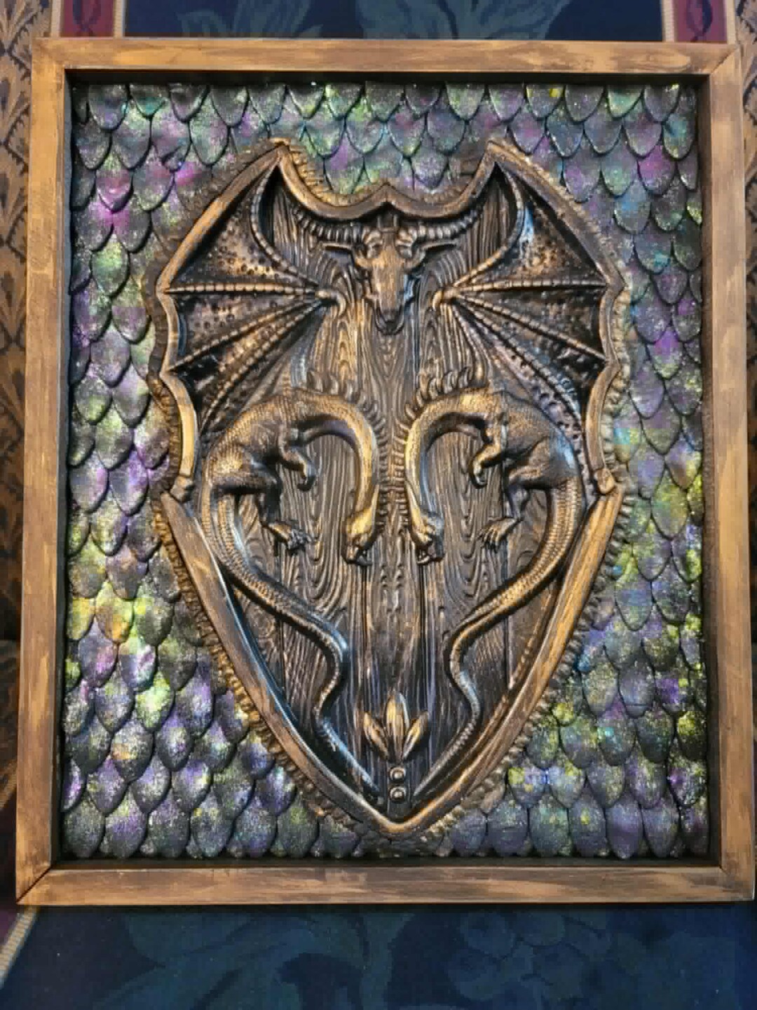 Iridescent Scaled Dragon Plaque - Etsy