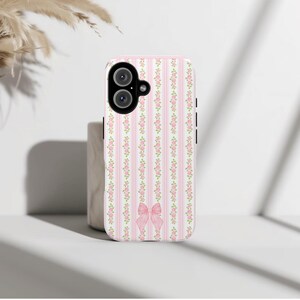 Loveshackfancy Inspired Phone Case, Pink Rose Striped Phone Case ...