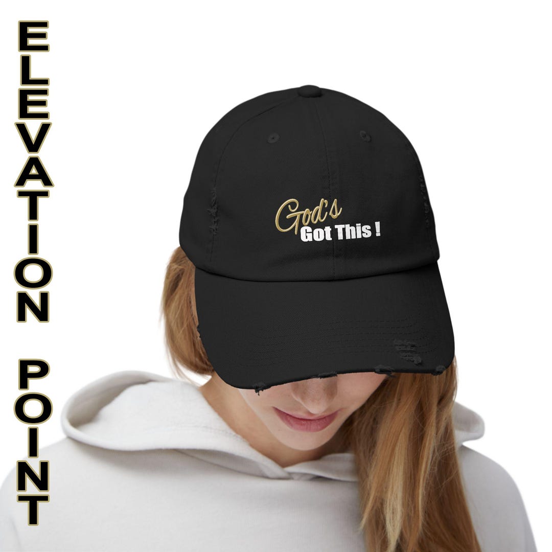 Faith Inspired Unisex Distressed Cap, God's Got This, Black Distressed ...