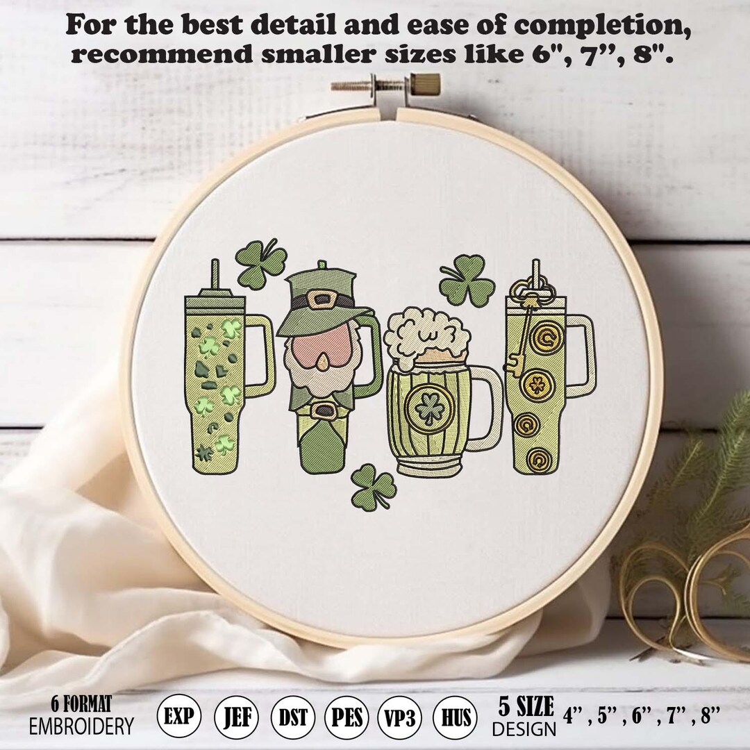 St Patrick's Day Obsessive Cup Disorder Embroidery Design, Shamrock ...