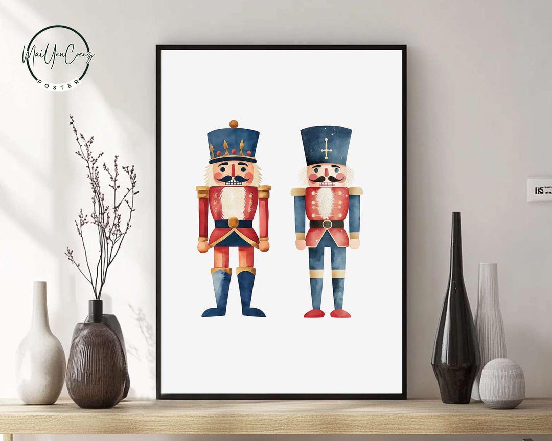 Nutcracker Christmas Poster Wall Art, Christmas Poster, Rustic Wall Art ...
