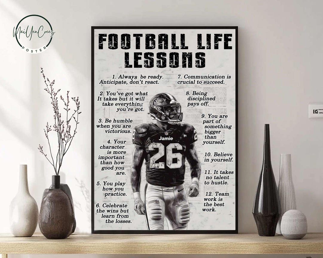 Vintage Football Life Lessons Poster Wall Art, Christmas Poster ...