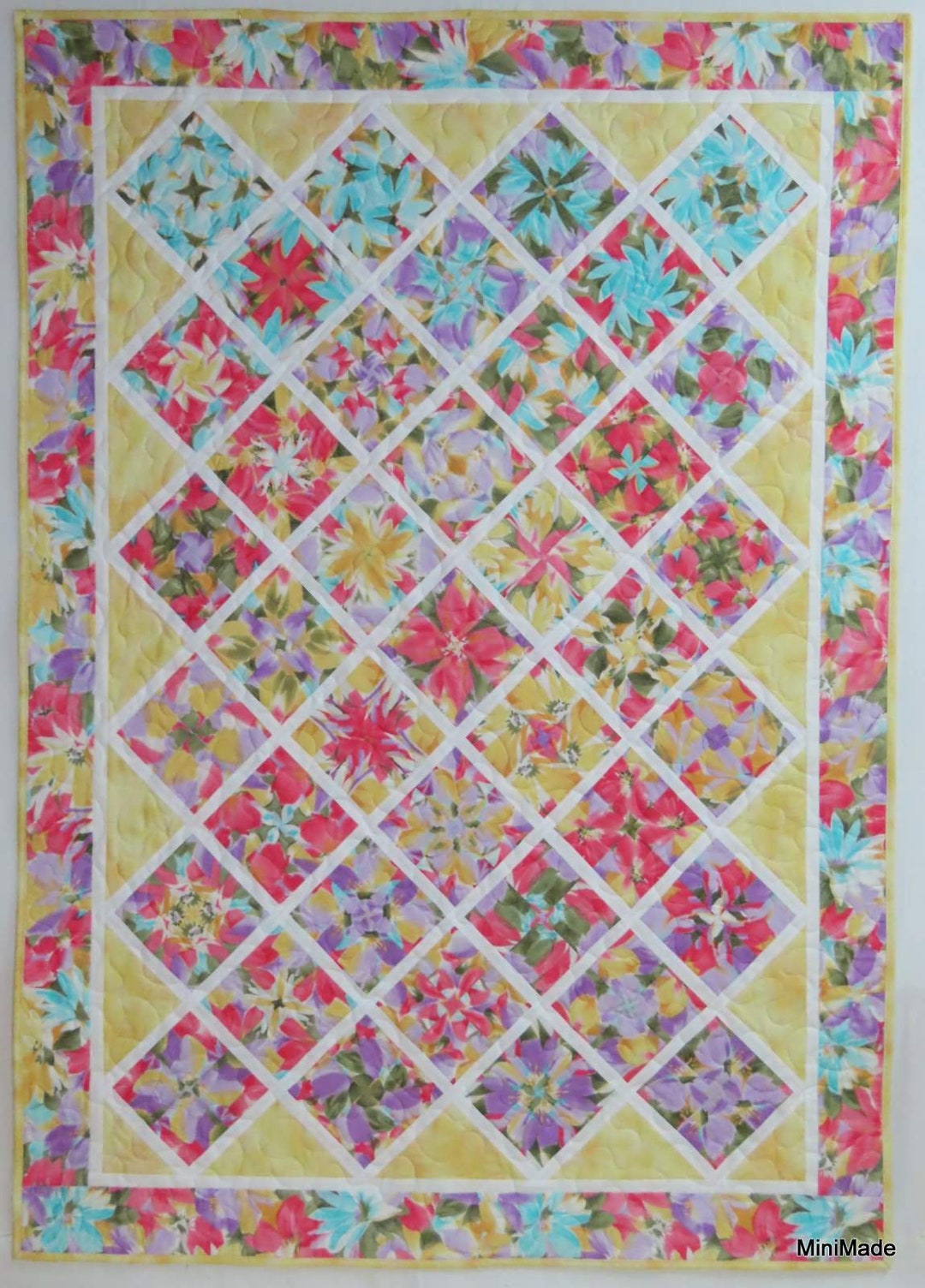 Lap Quilt, 4-patch Posies, One Block Wonder, Stack and Whack, Floral ...