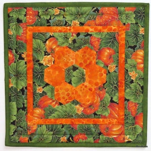 Quilted Table Topper, Centerpiece, English Paper Pieced Hexagons ...