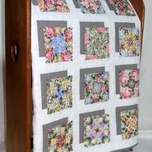 Lap Quilt, 4-patch Posies, One Block Wonder, Stack and Whack, Floral ...
