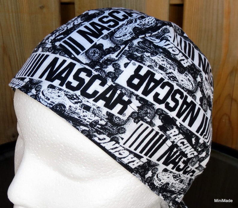 Bikers Skull Cap Bandana Do Rag Black and White Car Racing | Etsy