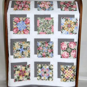 Lap Quilt, 4-patch Posies, One Block Wonder, Stack and Whack, Floral ...