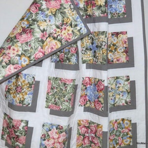 Lap Quilt, 4-patch Posies, One Block Wonder, Stack and Whack, Floral ...