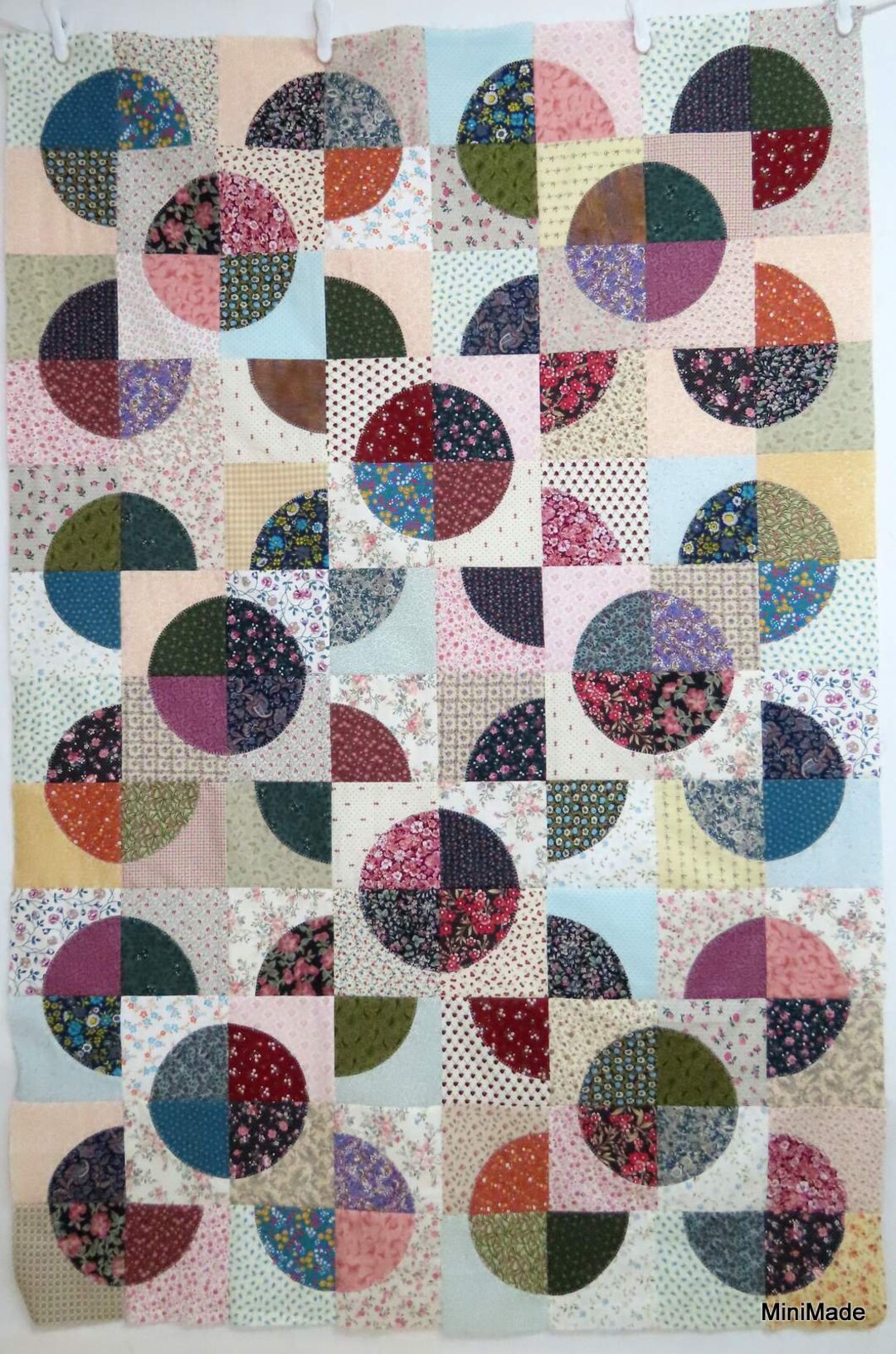 Unfinished Quilt Top, Drunkard's Path, Traditional Country Throw, Lap ...