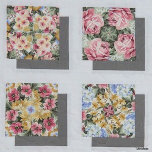 Lap Quilt, 4-patch Posies, One Block Wonder, Stack and Whack, Floral ...