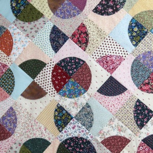 Unfinished Quilt Top, Drunkard's Path, Traditional Country Throw, Lap ...