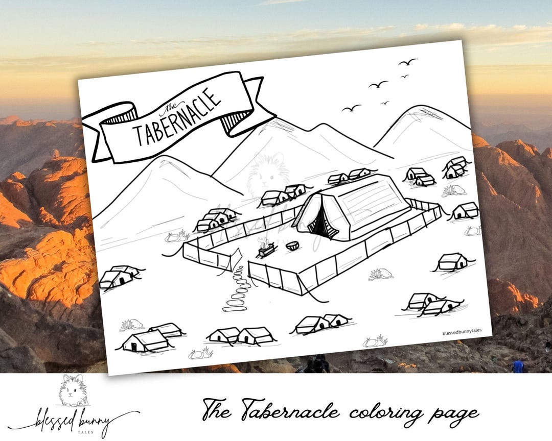 Tabernacle at Mt. Sinai Coloring Page: Bible Craft (PDF Printable) - Etsy