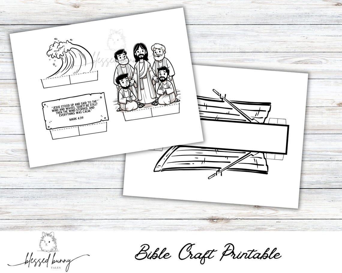 Jesus Calms the Storm- 8x10"- Bible Lesson- Sunday School- Homeschool ...
