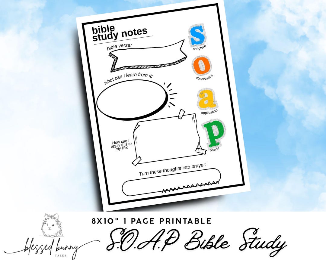Printable SOAP Bible Study for Kids & Teens 8x10 Bible Study Tool ...