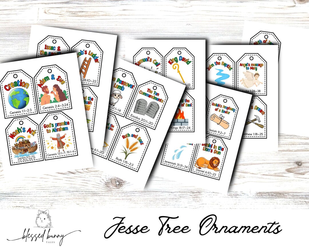 Printable Jesse Tree Ornaments: Christmas Advent Countdown (PDF) - Etsy