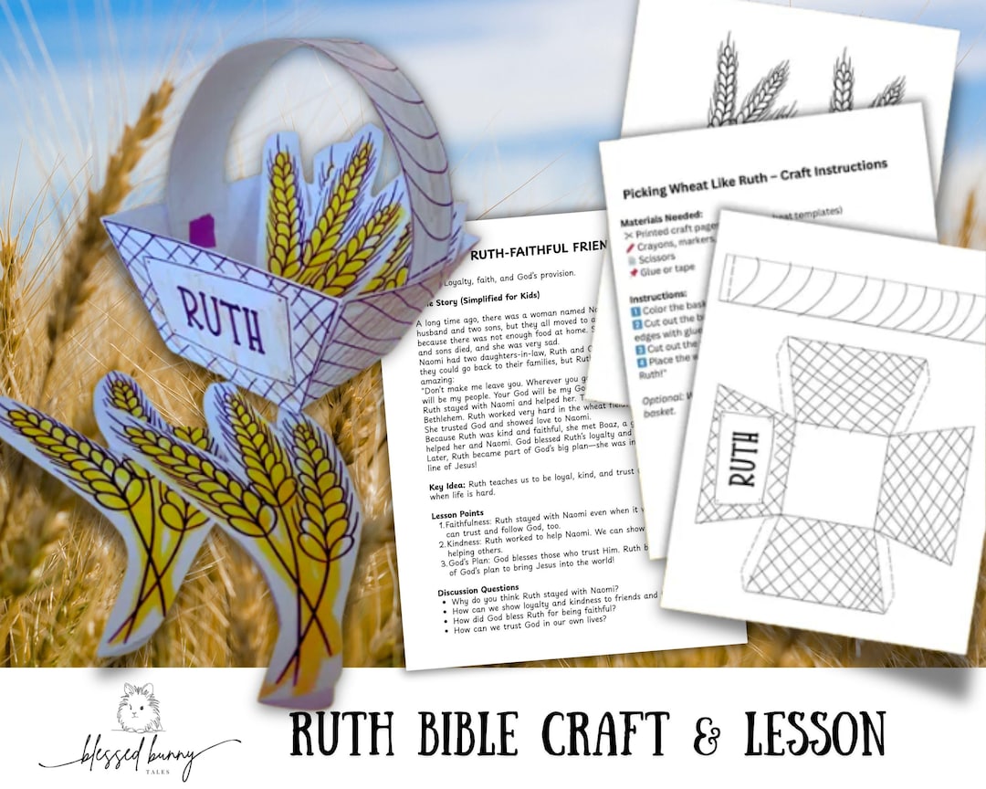 Ruth and Naomi Bible Lesson & Craft: Sunday School Activity (PDF ...