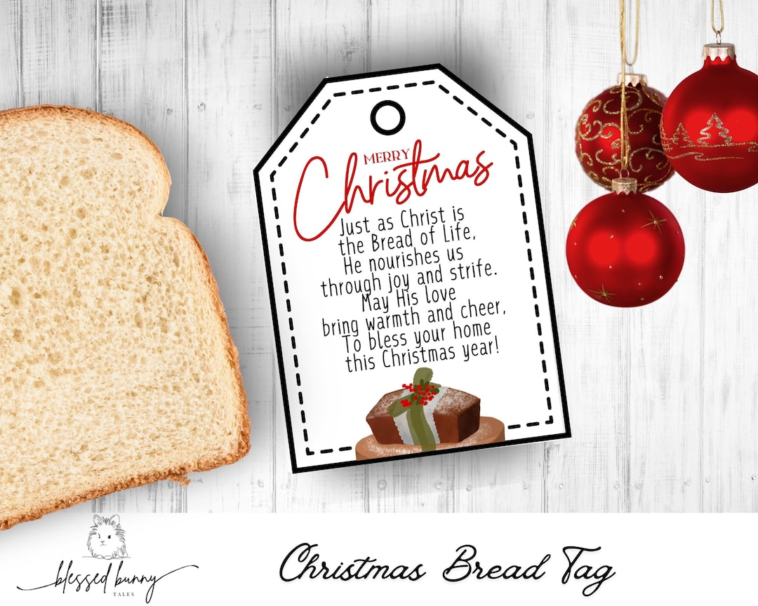 Christmas Bread Tag- Neighbor Gift Tag- Religious Christmas Tag- Faith ...