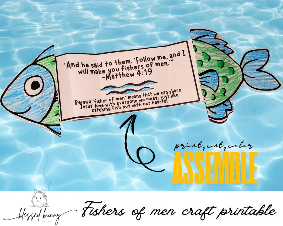 Fishers of Men Craft- Bible Craft- Sunday School- Homeschool Printable ...