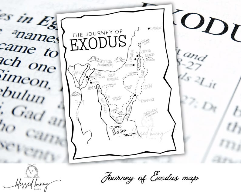 Exodus Journey Map Printable: Bible Lesson, Sunday School (PDF) - Etsy