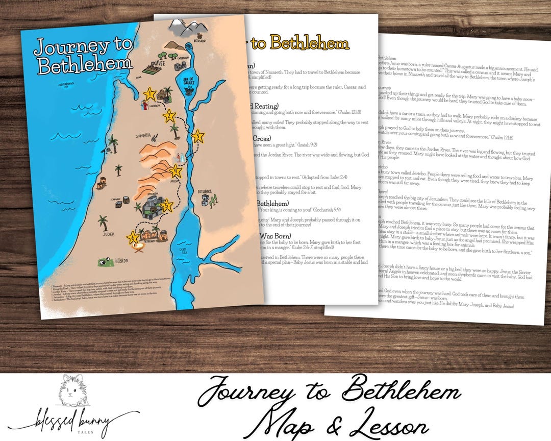 Journey to Bethlehem Map- Christmas Bible Study- Sunday School- Bible ...
