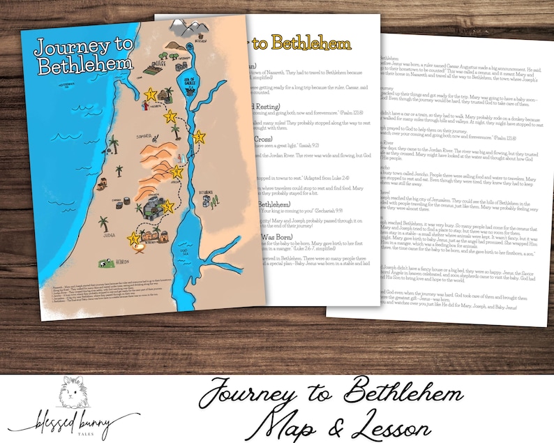 Journey to Bethlehem Map- Christmas Bible Study- Sunday School- Bible ...