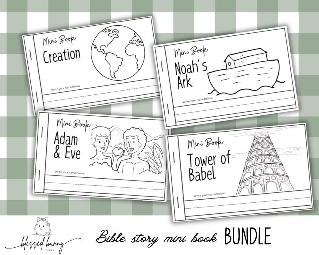 Bible Story Mini Book Bundle for Kids | Printable Christian Mini Books ...