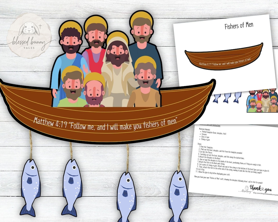 Fishers of Men Craft: Printable (PDF) - Etsy