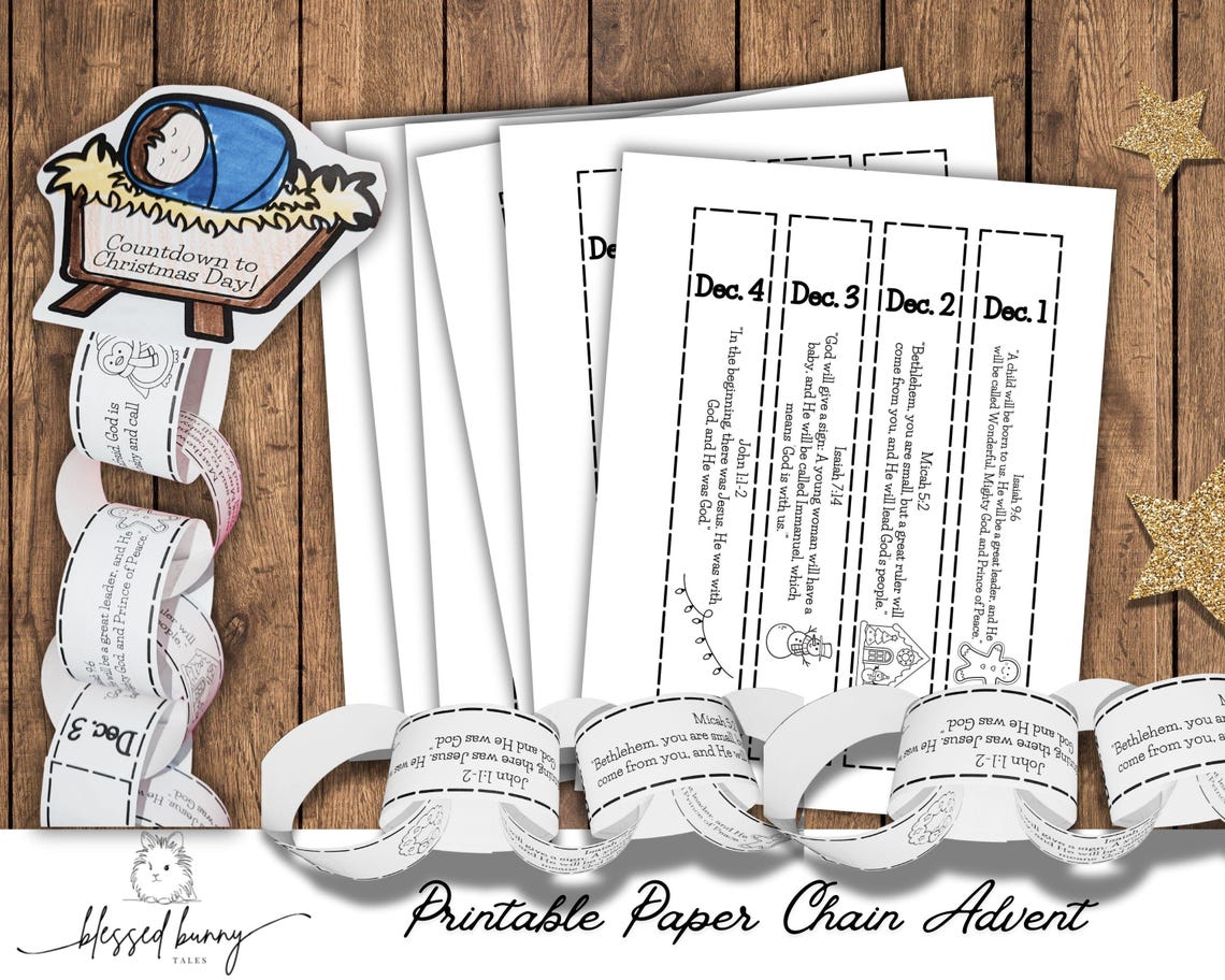Printable Advent Calendar: Bible Verse Christmas Chain (PDF) - Etsy