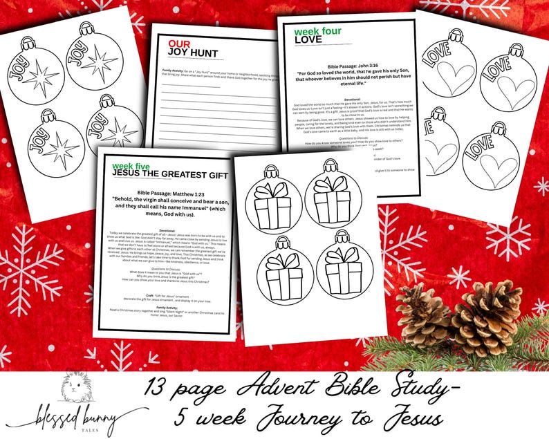 5 Week Advent Bible Study- Christmas Bible Study- Sunday School- Bible ...