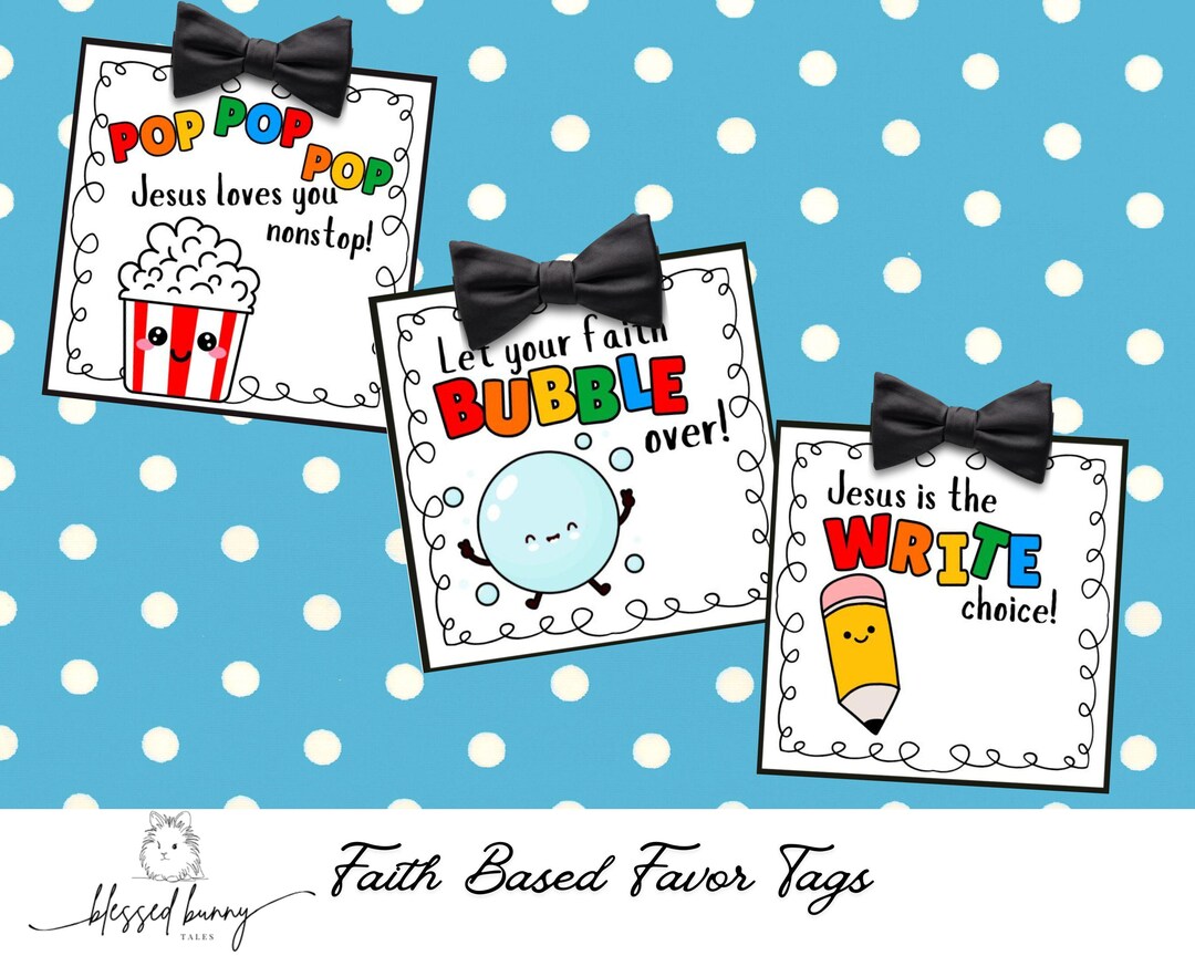 VBS Favor Tags Printable Bundle: Popcorn, Bubbles, Pencils (3x3 ...
