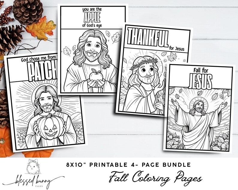 Religious Fall Coloring Page BUNDLE- Bible Crafts- Fall Bible Crafts ...