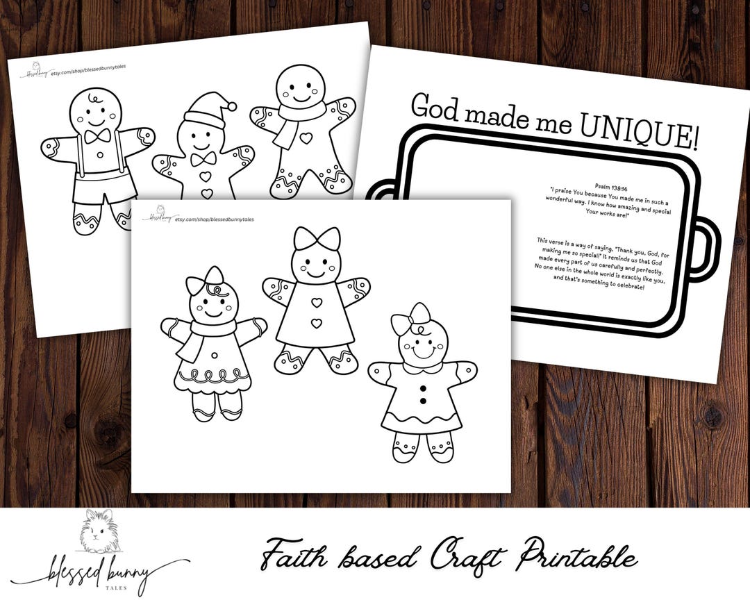 Winter Gingerbread Bible Lesson Craft: Sunday School Printable (8x10 ...