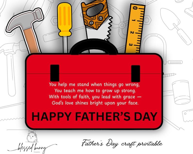 Father's Day Toolbox Craft: Christian Poem & Tool Cutouts (PDF) - Etsy