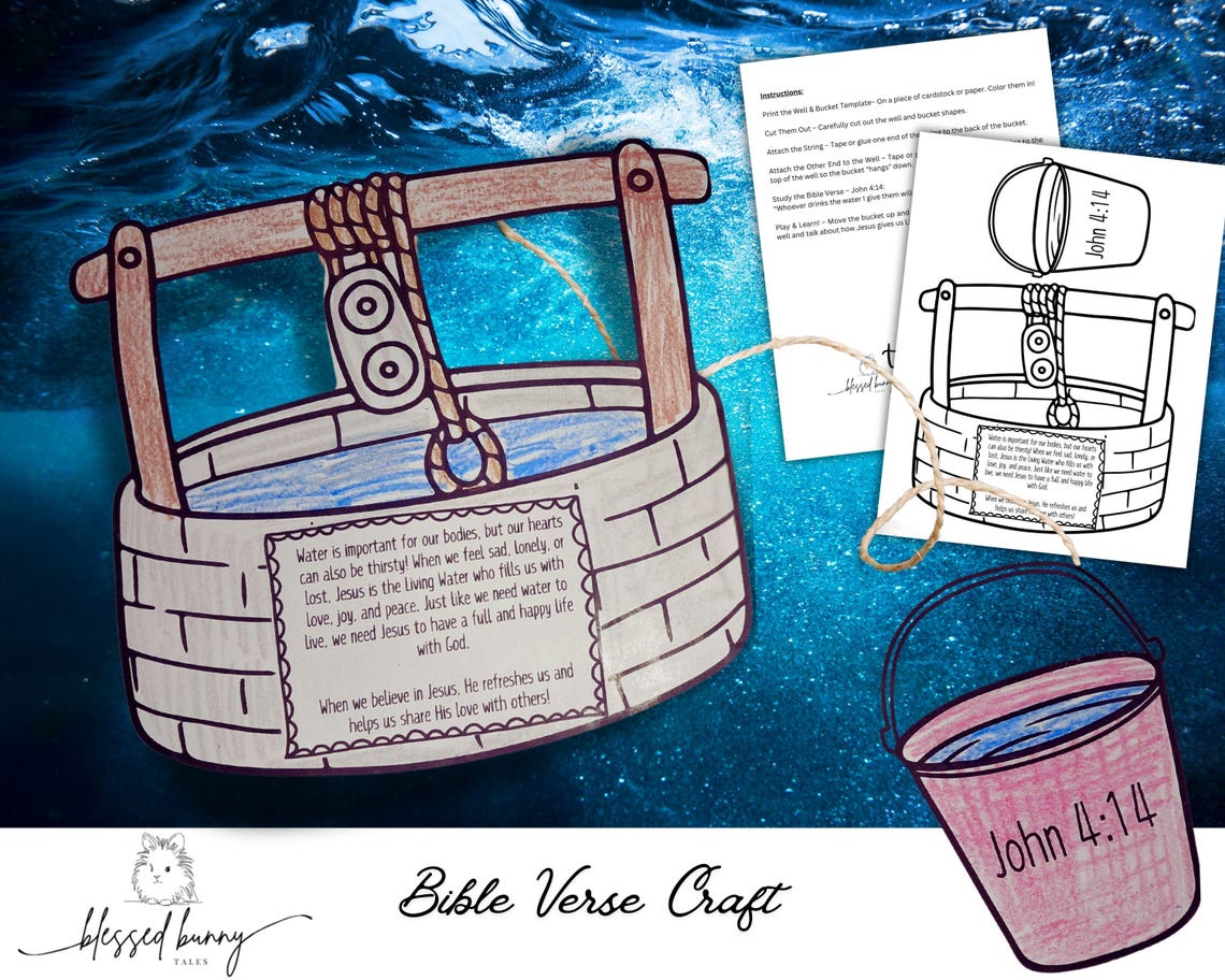 Jesus Living Water Bible Craft: Sunday School Printable (PDF) - Etsy