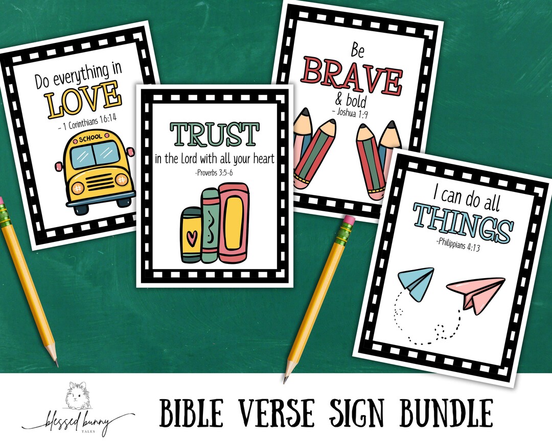 Christian Classroom Decor: Bible Verse Art Prints for Kids (8x10 ...